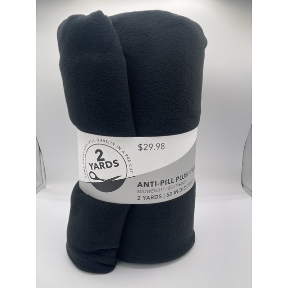 Bedding | Black Solid Anti Pill Fleece Fabric Pre Cut 2 Yards | Poshmark